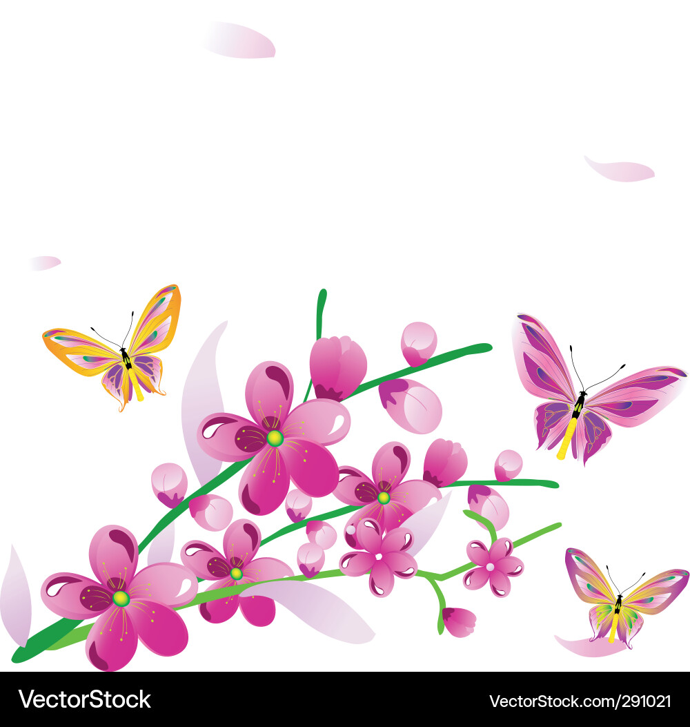 Butterfly sunset Royalty Free Vector Image - VectorStock