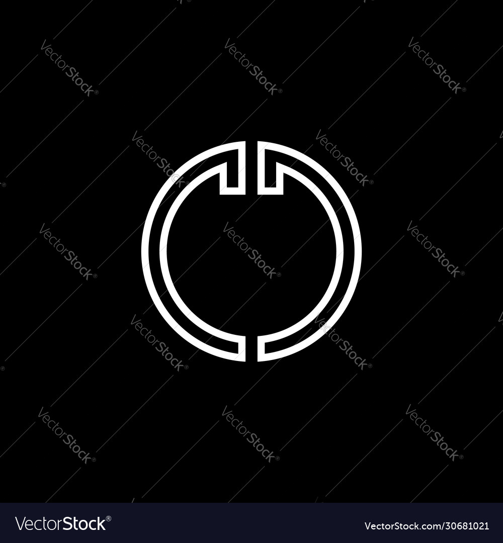Cc monogram logo circle ribbon style outline Vector Image