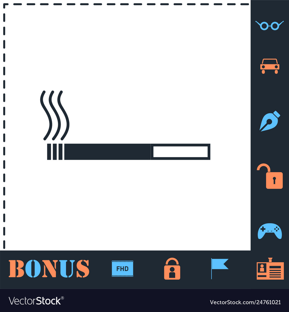 Cigarette icon flat Royalty Free Vector Image - VectorStock