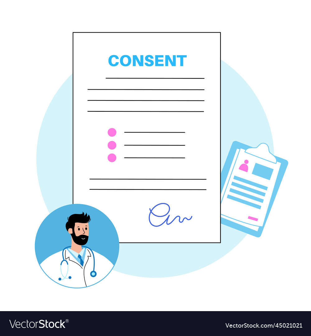 Consent form document Royalty Free Vector Image