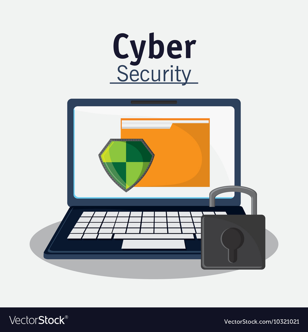 Cyber security padlock design Royalty Free Vector Image