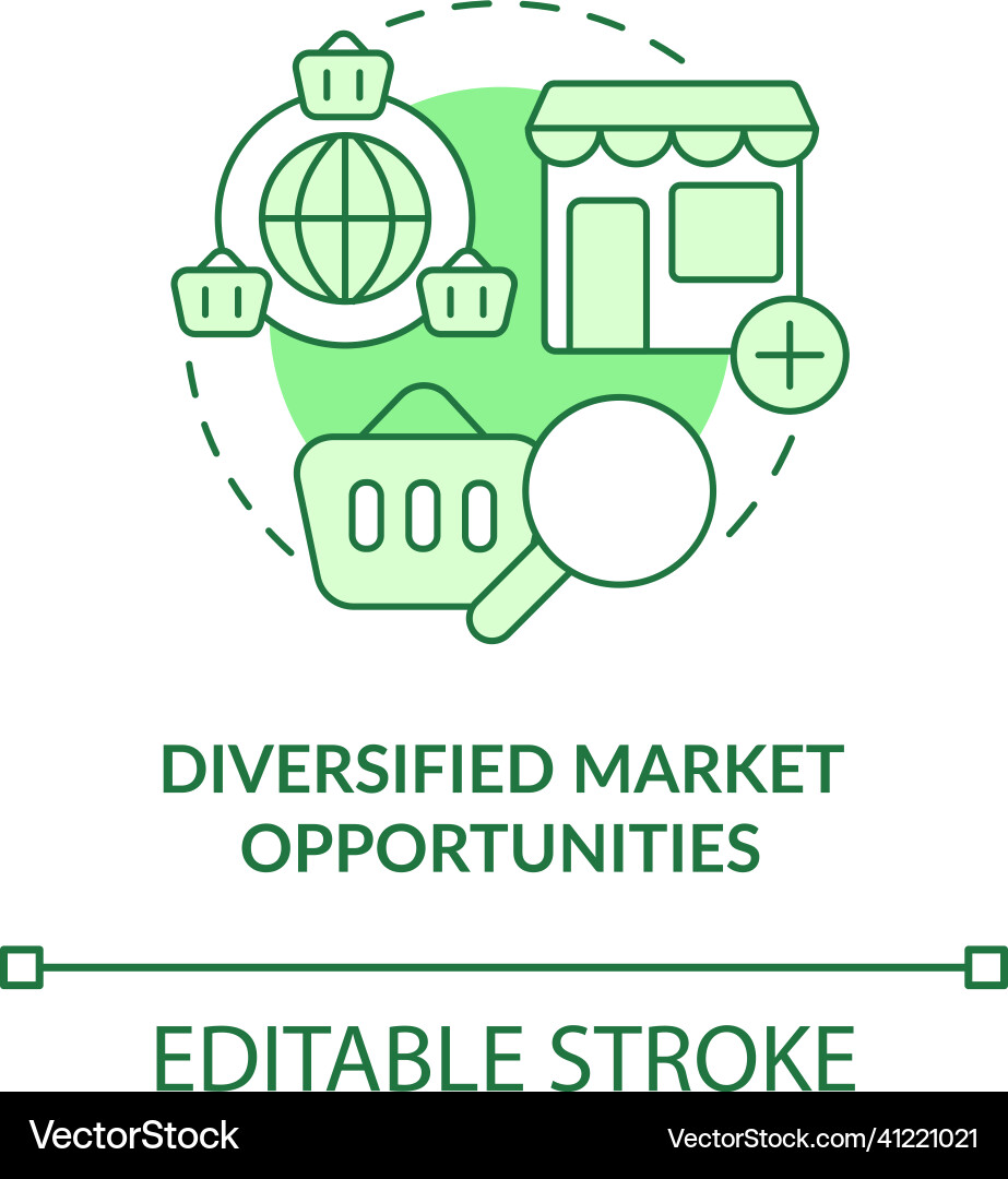 Diversified market opportunities green concept Vector Image