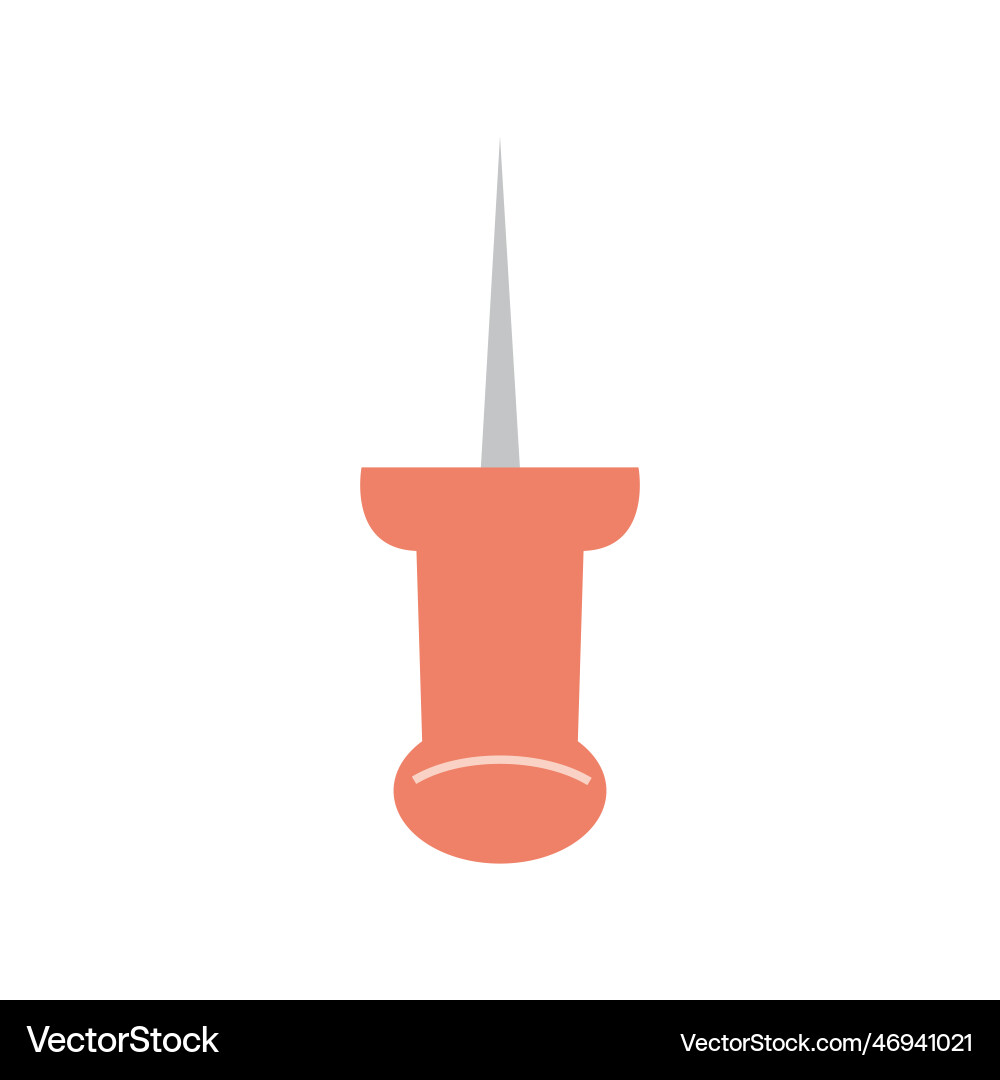 Drawing pin cartoon style trendy modern isolated Vector Image