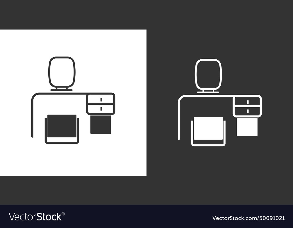 Dressing table icon black and white version Vector Image