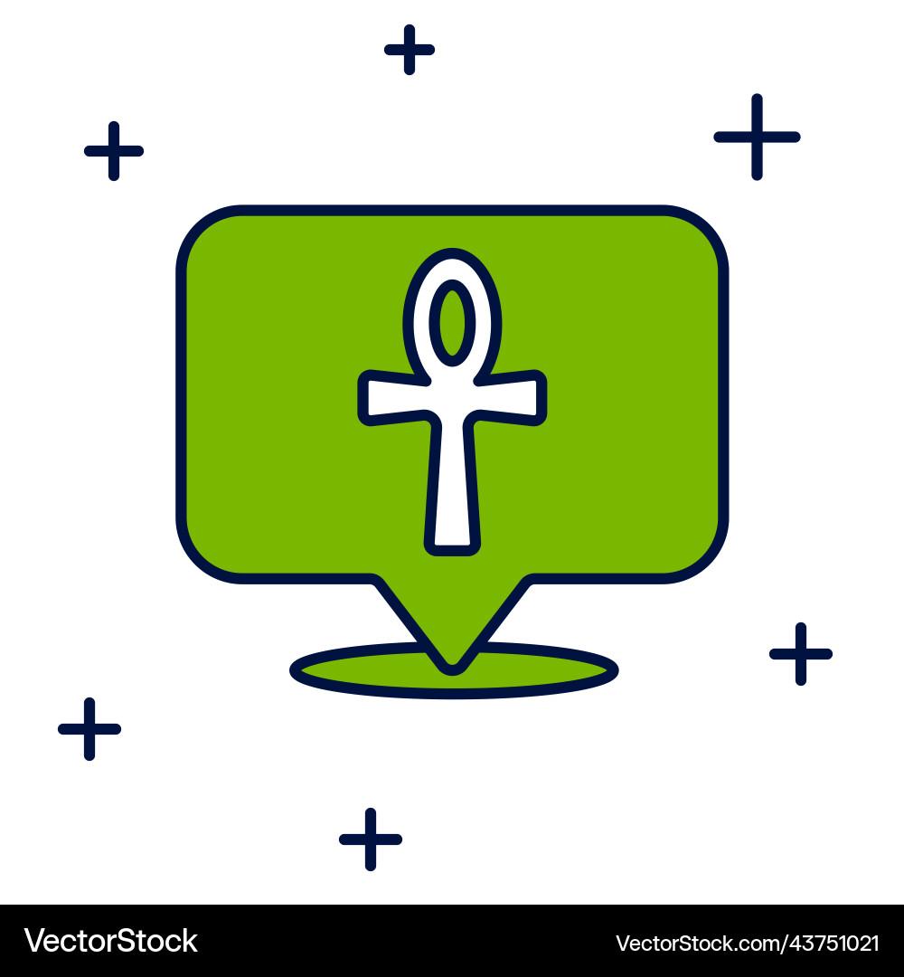 Filled outline cross ankh icon isolated on white Vector Image