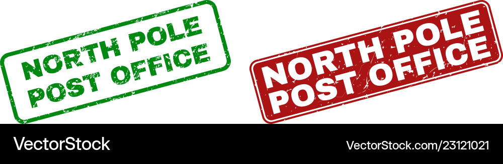 Grunge north pole post office watermarks Vector Image