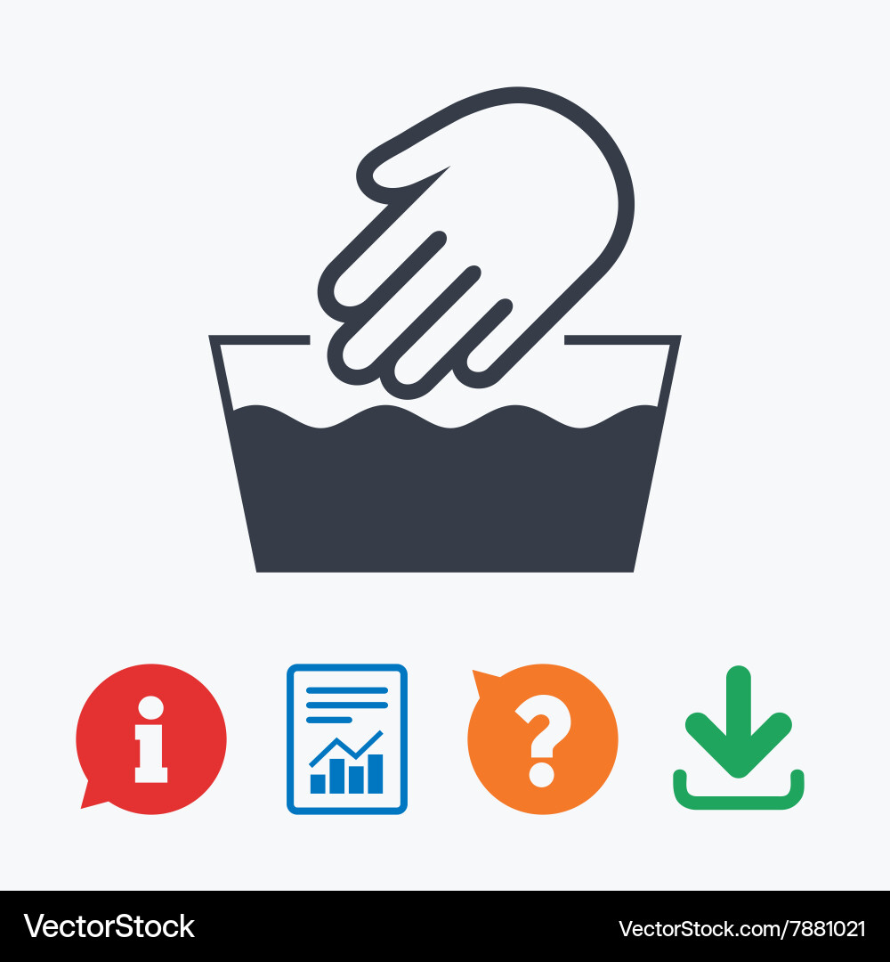 Hand wash sign icon not machine washable symbol Vector Image
