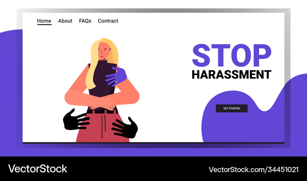 Hands touching woman stop harassment and abuse Vector Image