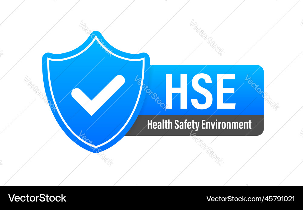 Hse - health safety environment work safety safe Vector Image