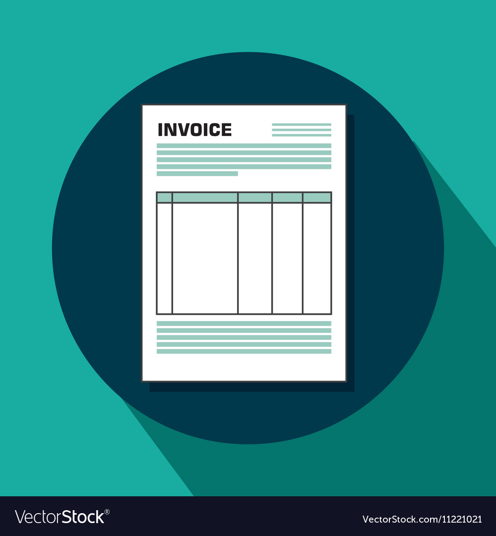Invoice document flat isolated icon Royalty Free Vector