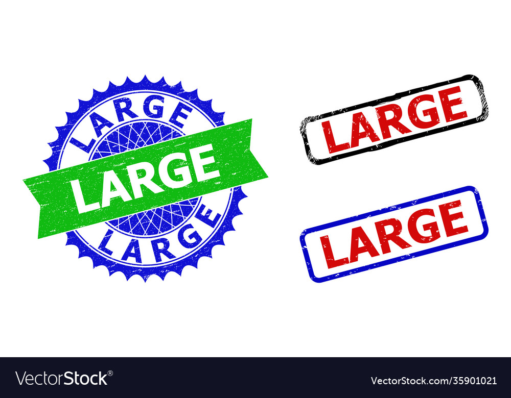 Large rosette and rectangle bicolor stamp seals Vector Image