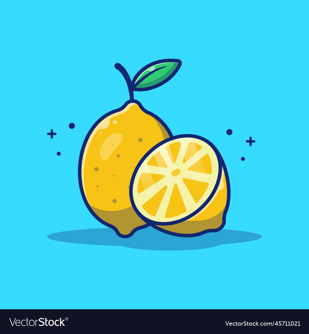 Lemon And Slices Of Lemon Cartoon Royalty Free Vector Image 