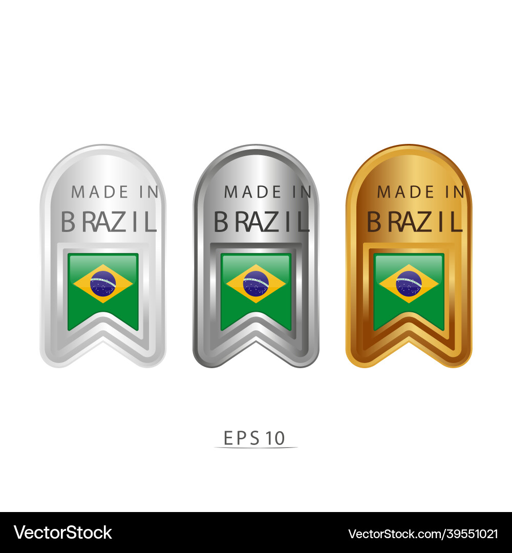 Made in brazil label stamp badge or logo Vector Image