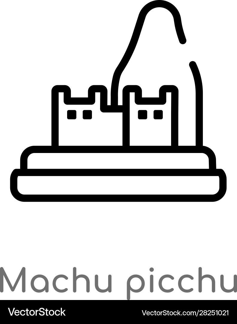 Outline machu picchu icon isolated black simple Vector Image