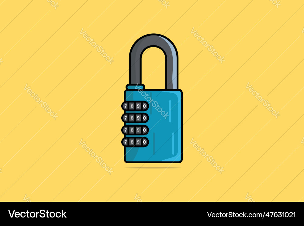 Padlock for password secure Royalty Free Vector Image