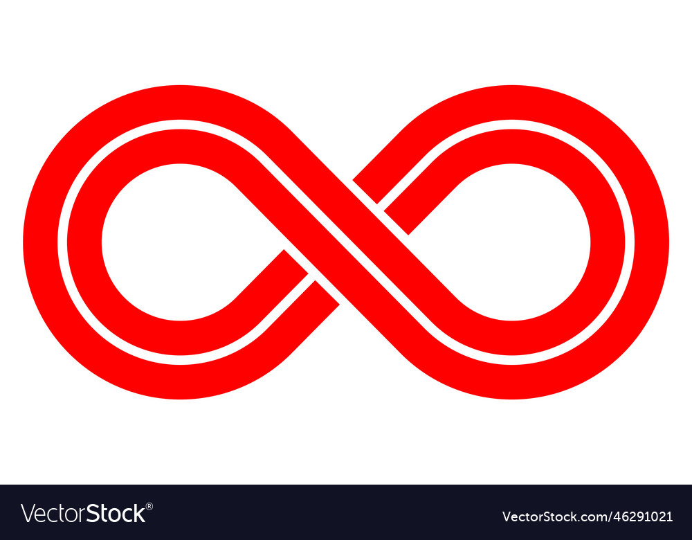 Red infinity sign Royalty Free Vector Image - VectorStock