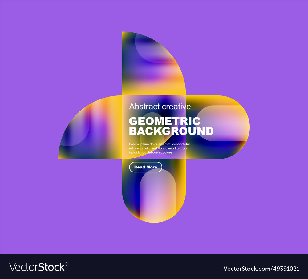 Round triangle and round square composition Vector Image