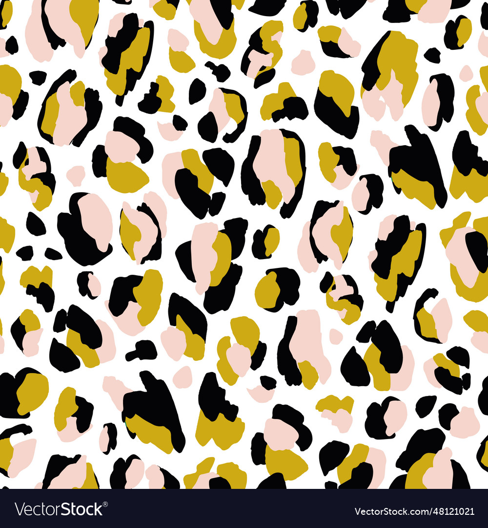 Seamless animal pattern with leopard dots Vector Image