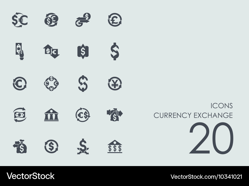 Set of currency exchange icons Royalty Free Vector Image