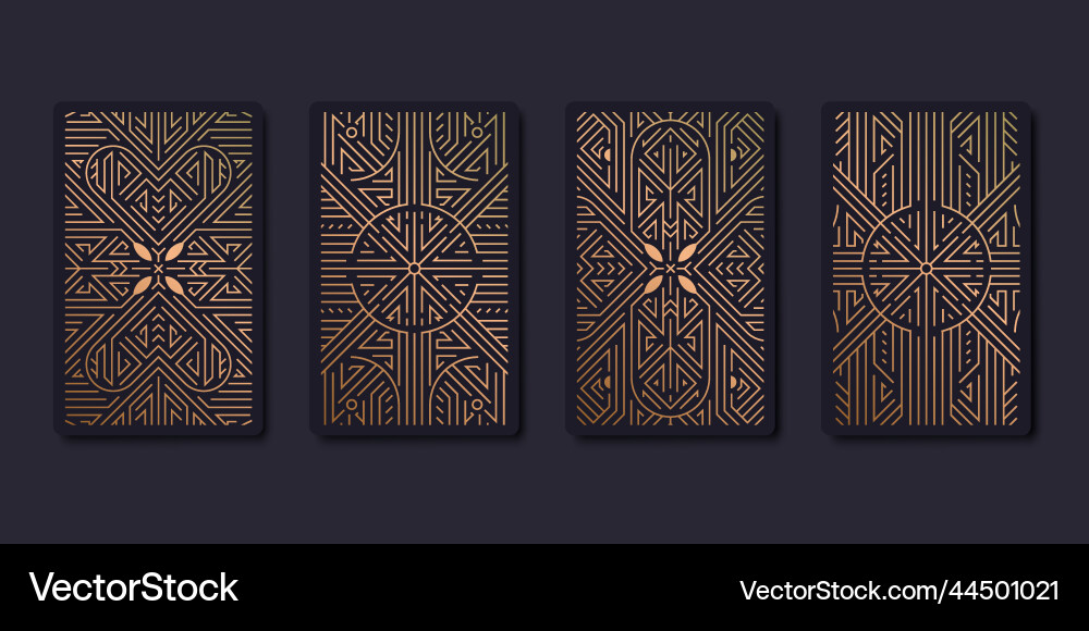 Set of decorative tarot cards design Royalty Free Vector