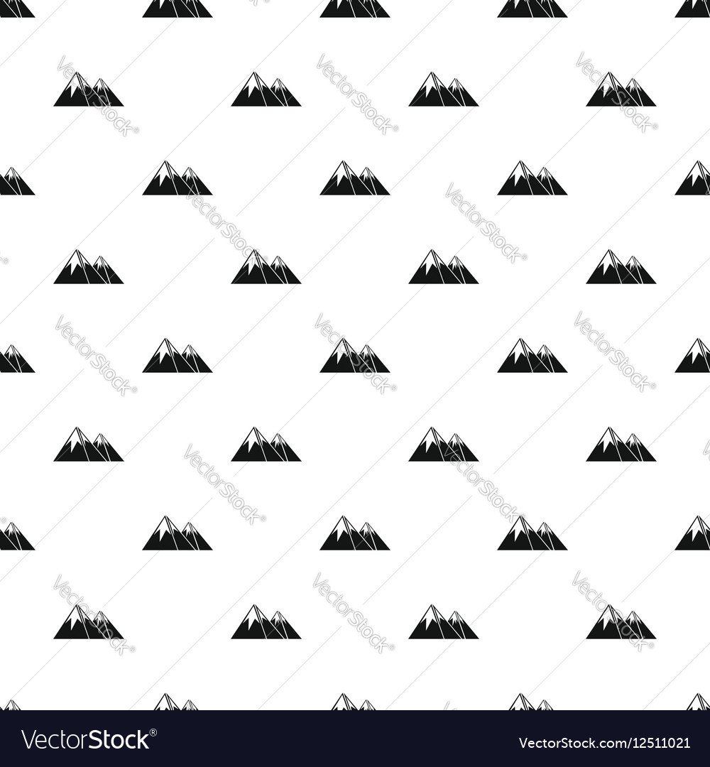 Snowy mountains pattern simple style Royalty Free Vector