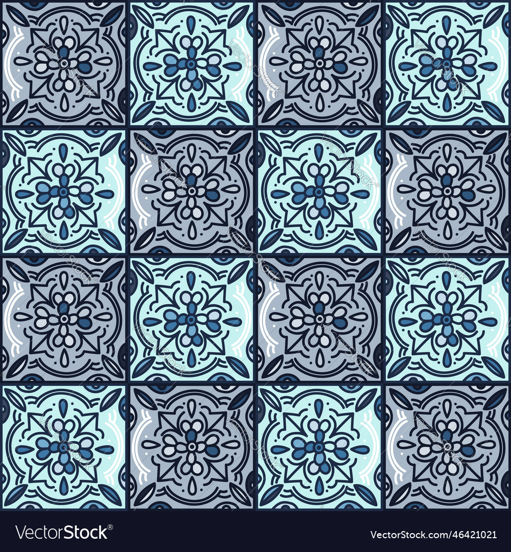 Talavera pattern indian patchwork turkish Vector Image