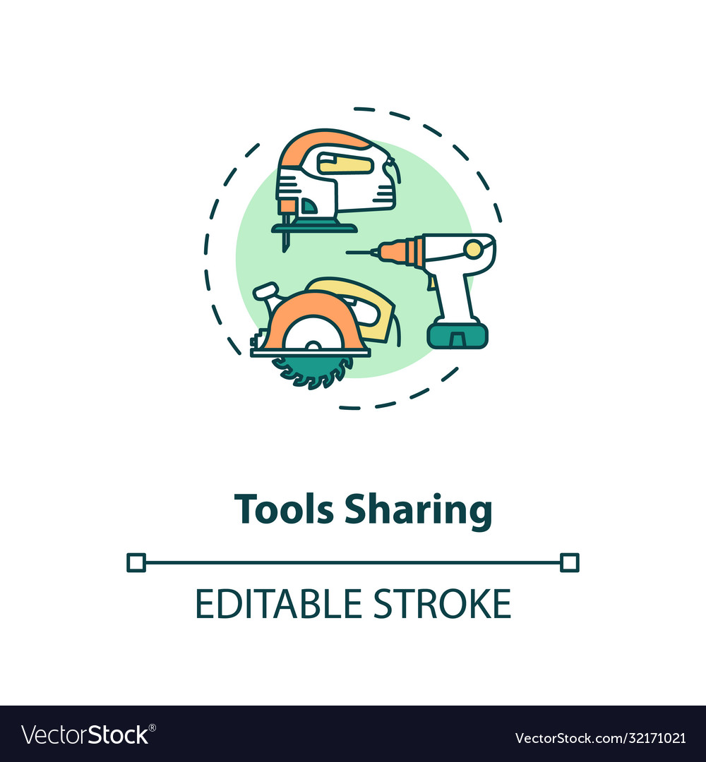 Tools sharing concept icon Royalty Free Vector Image