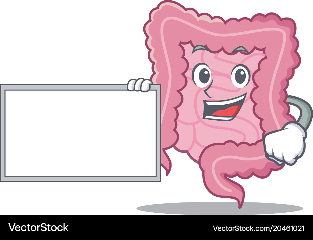 With board intestine character cartoon style Vector Image