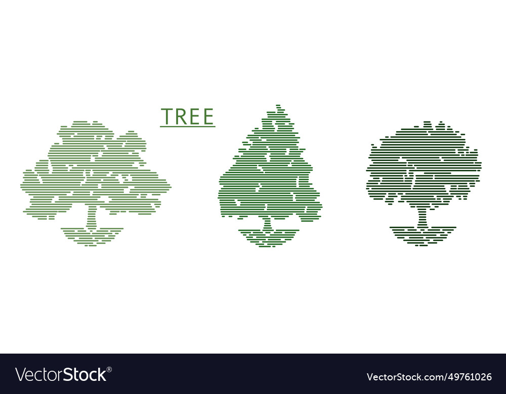 Abstract trees trees are drawn with thin lines Vector Image