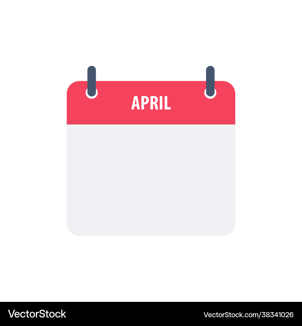 Calendar icon symbol april simple design Vector Image