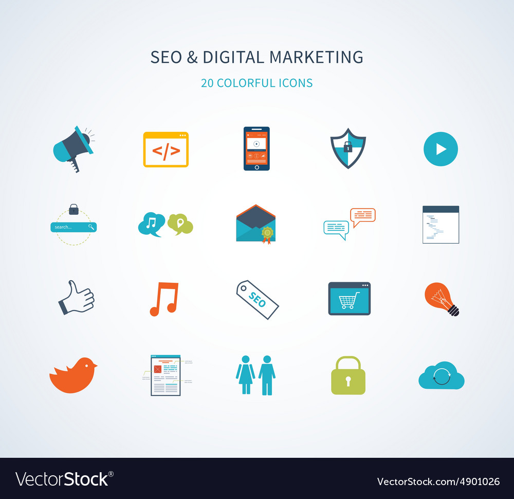 Flat design modern icons set Royalty Free Vector Image