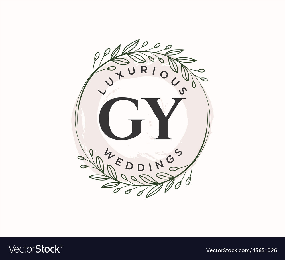 Gy initials letter wedding monogram logos Vector Image