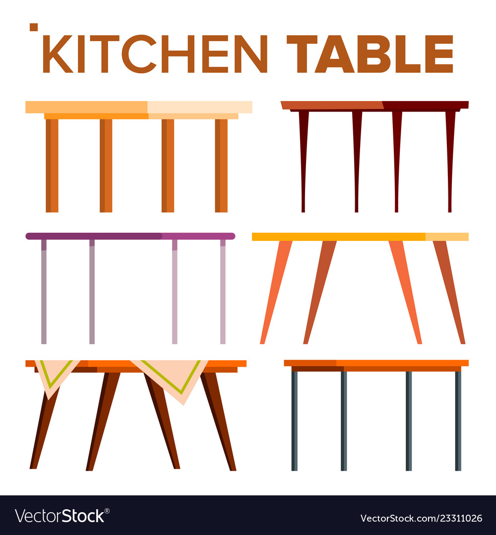 Kitchen table set interior design element Vector Image