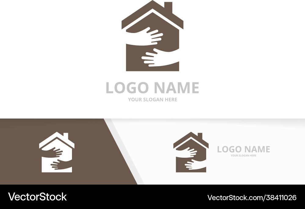 Real estate and hands logo combination unique Vector Image