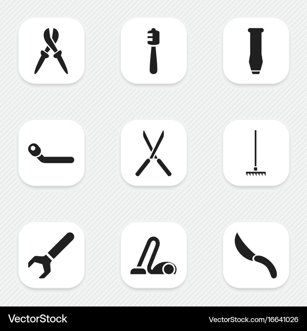 Set of 9 editable apparatus icons includes Vector Image