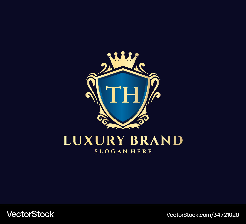 Th initial letter gold calligraphic feminine Vector Image