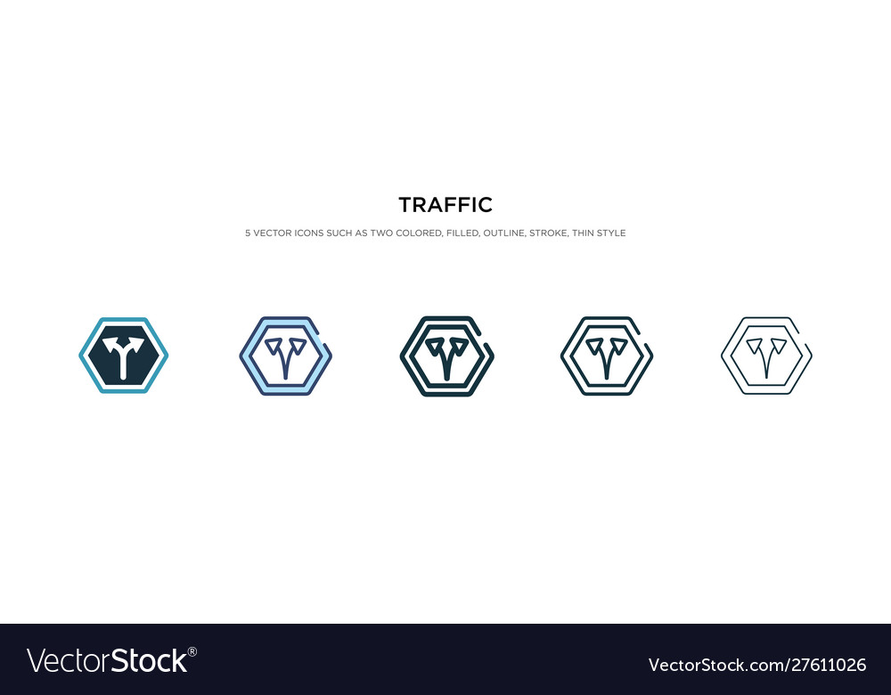 Traffic icon in different style two colored Vector Image