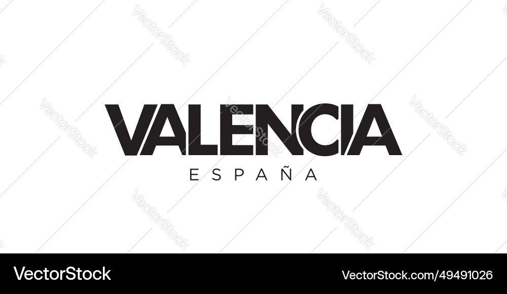 Valencia im Spain Emblem Design Features Vektorbild
