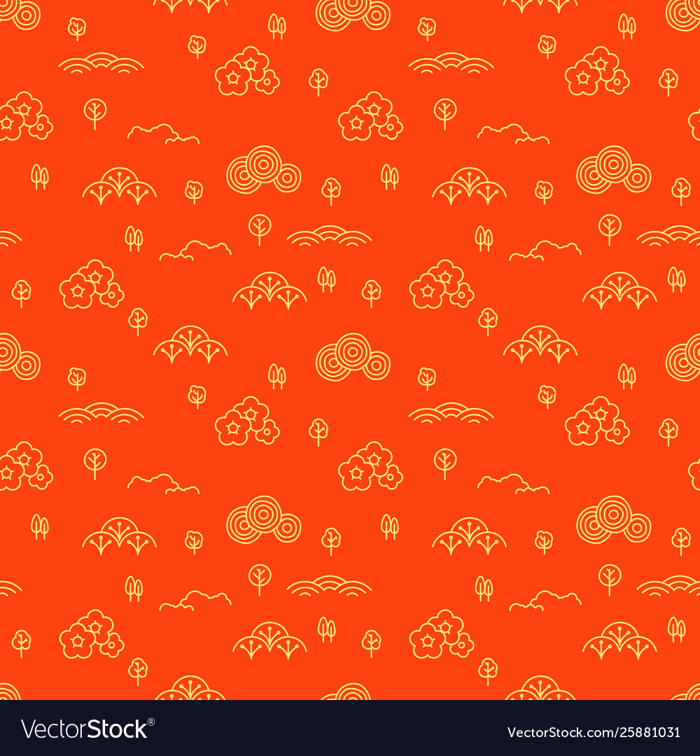 Abstract seamless pattern summer elements red Vector Image