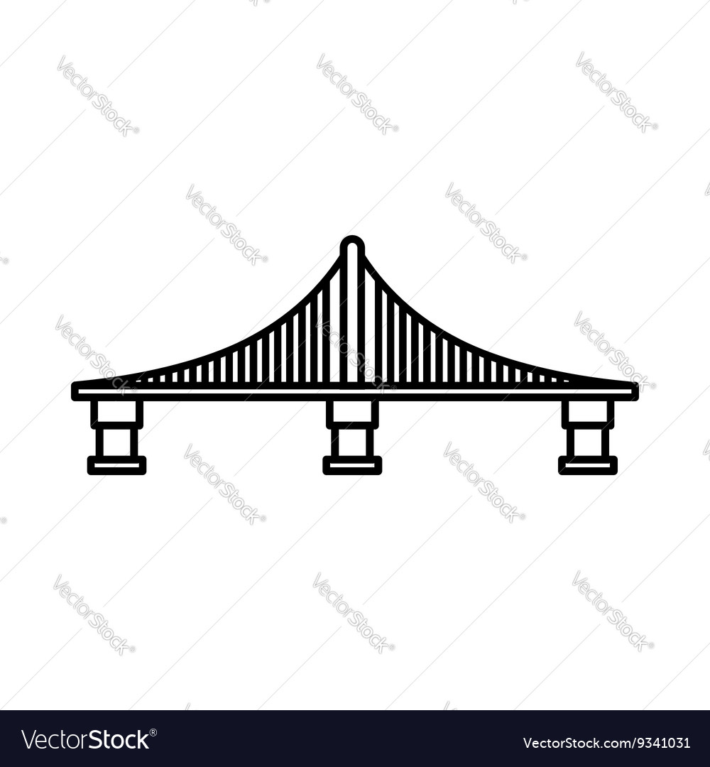 Bridge icon outline style Royalty Free Vector Image