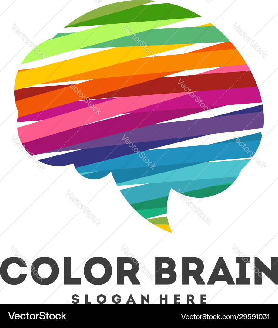 Colorful brain logo designs concept education Vector Image