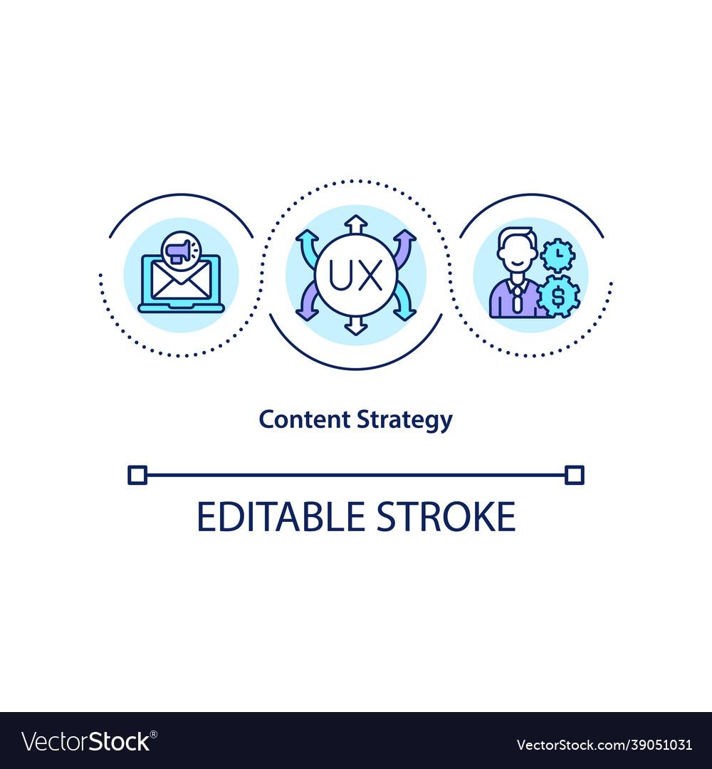 Content strategy concept icon Royalty Free Vector Image