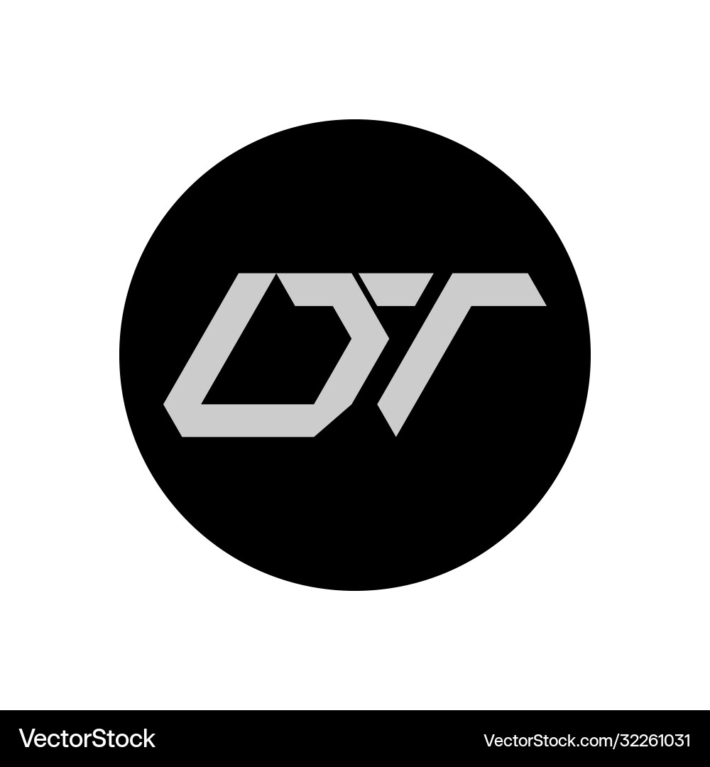 Dt letter logo design with simple style Royalty Free Vector