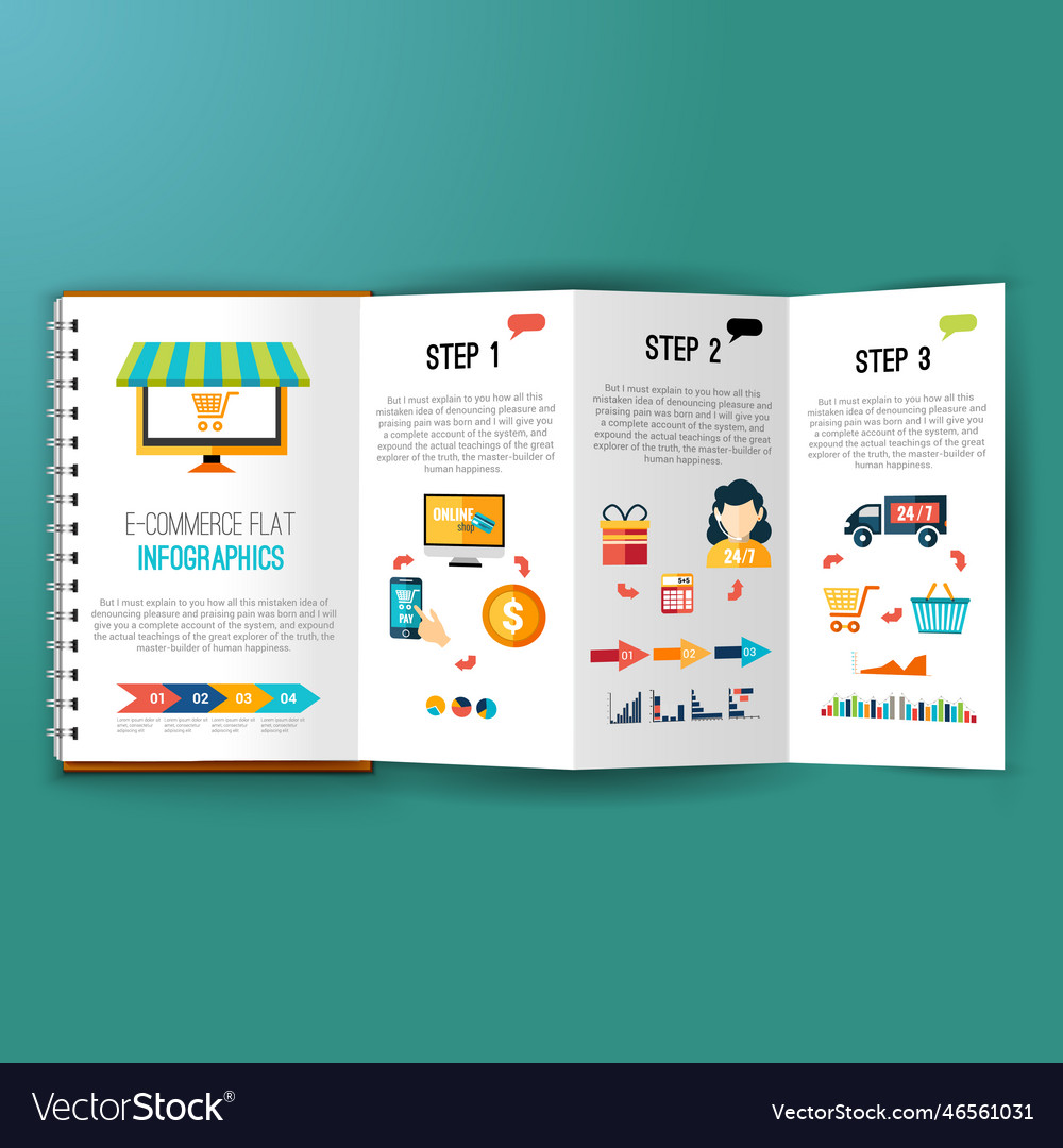 E-commerce infographic template Royalty Free Vector Image