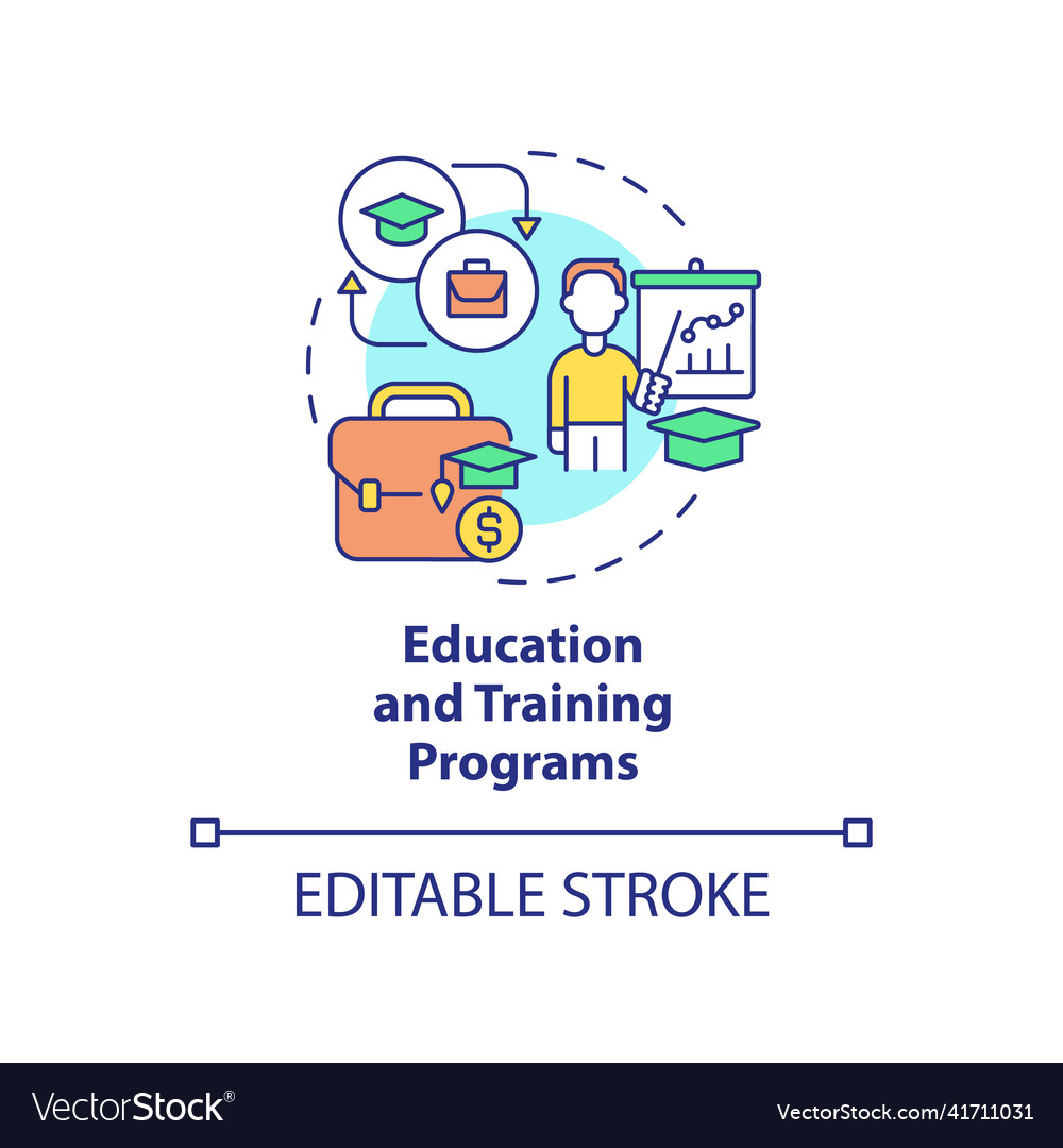 Education and training programs concept icon Vector Image