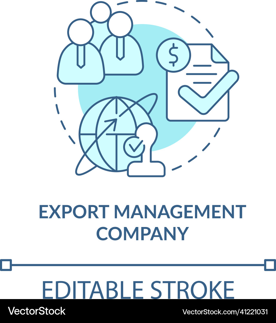 Export management company turquoise concept icon Vector Image