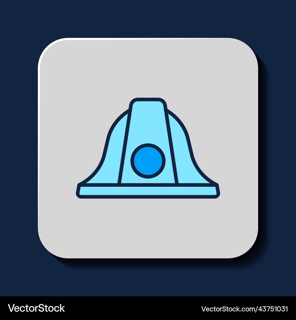 Filled outline firefighter helmet or fireman hat Vector Image