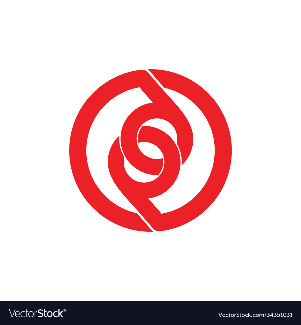 Letter pd linked overlapping line curves logo Vector Image Letter pd linked overlapping line curves logo Vector Image