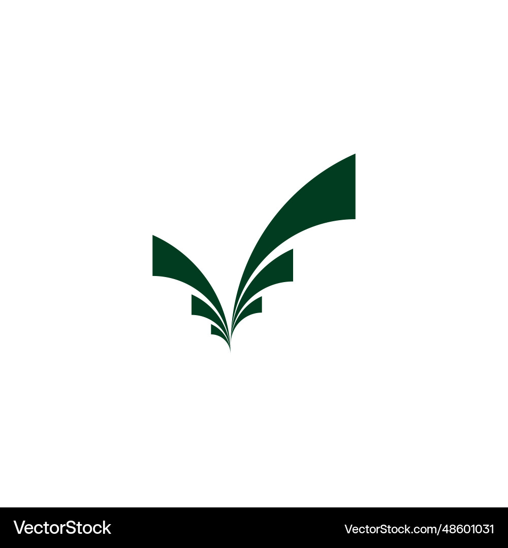 Letter v book geometric symbol simple logo Vector Image