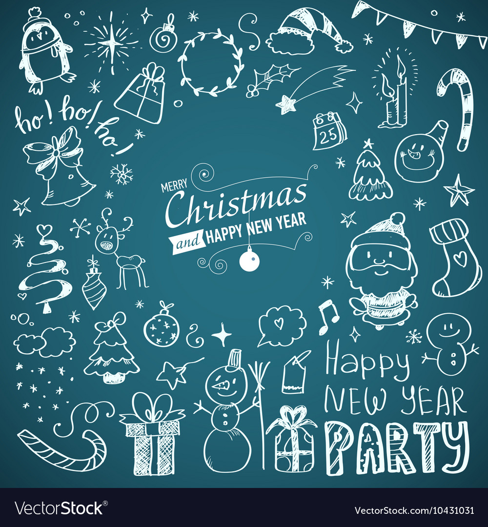 Mega doodle design elements set Royalty Free Vector Image